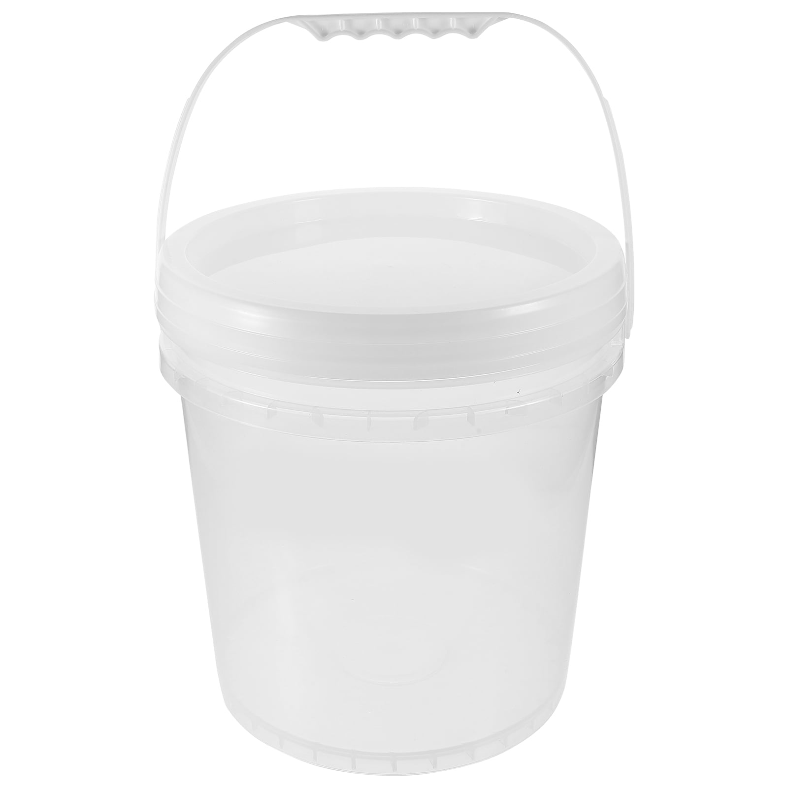FONDOTIN White Plastic Paint Storage Bucket with Tight Seal Lid for ...