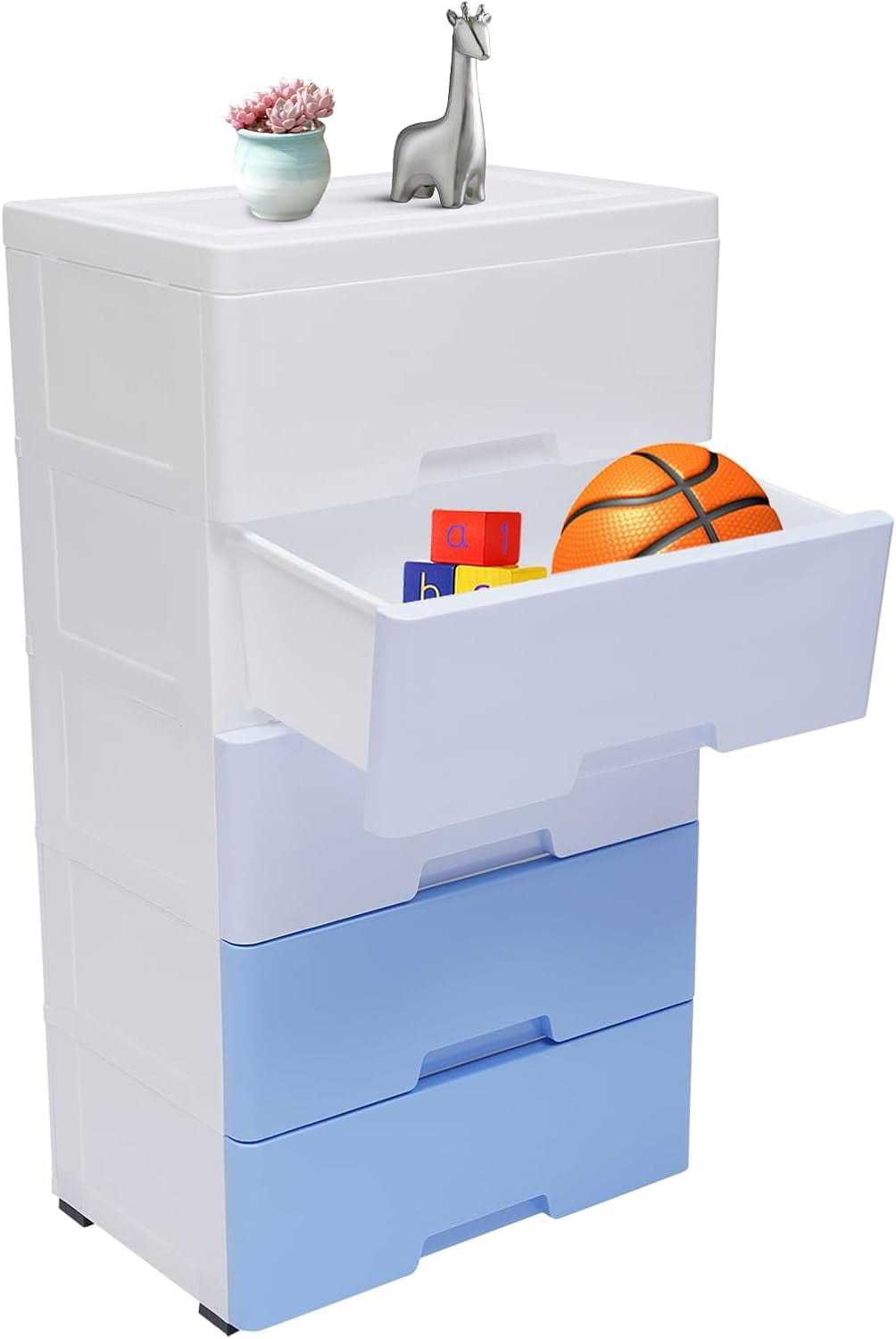 Plastic Storage Cabinet,Tall Standing Dresser,Storage Cabinet with 5 ...