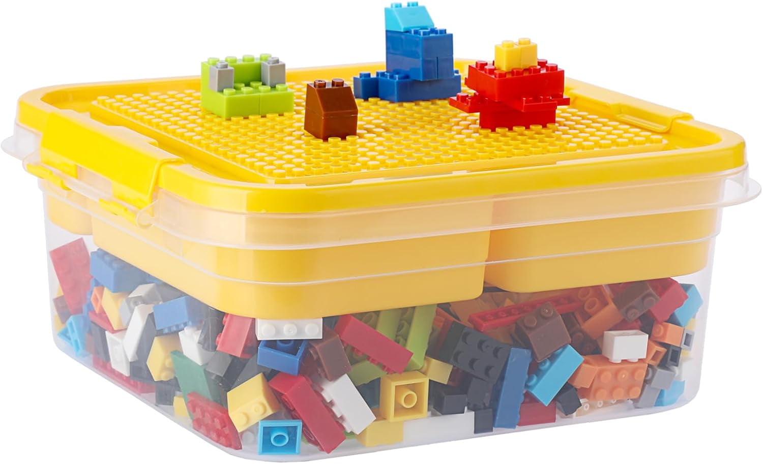 Plastic Storage Container with Bricks Baseplate Lid for Building Blocks ...