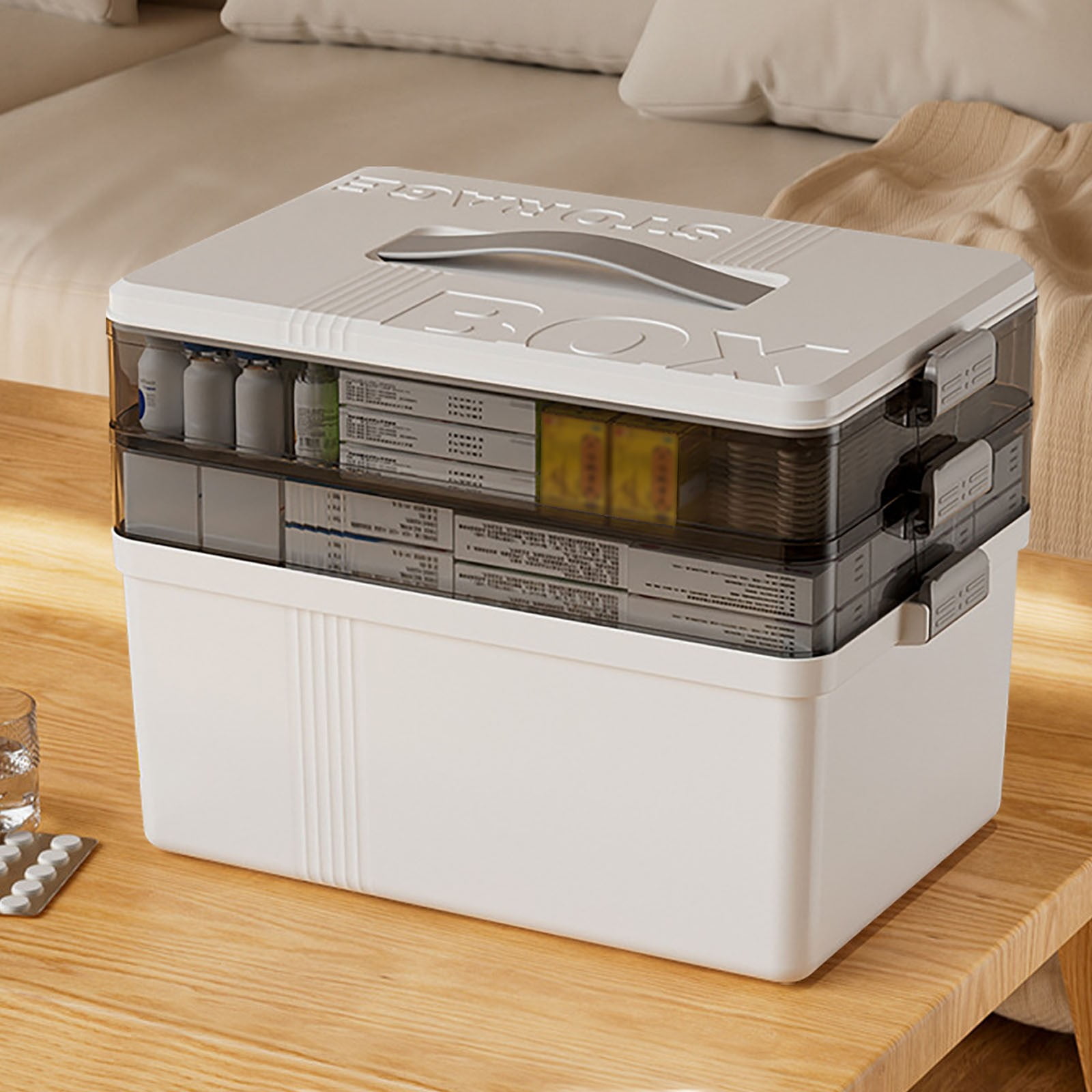 Plastic Storage Container Stackable Home Utility Box, Multipurpose ...