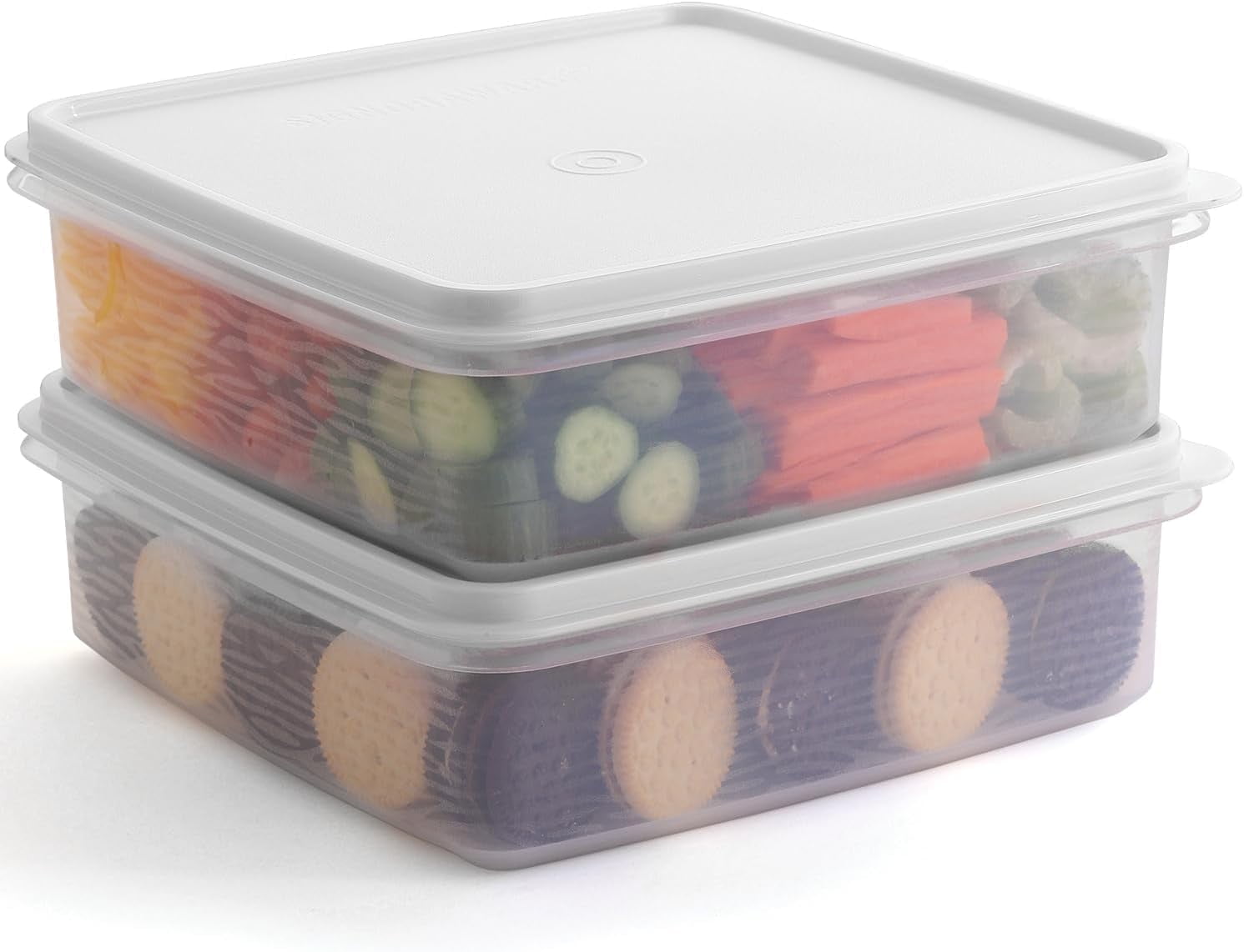 Plastic Storage Containers with Lids – 2-Pack 3L Cupcake Carrier ...