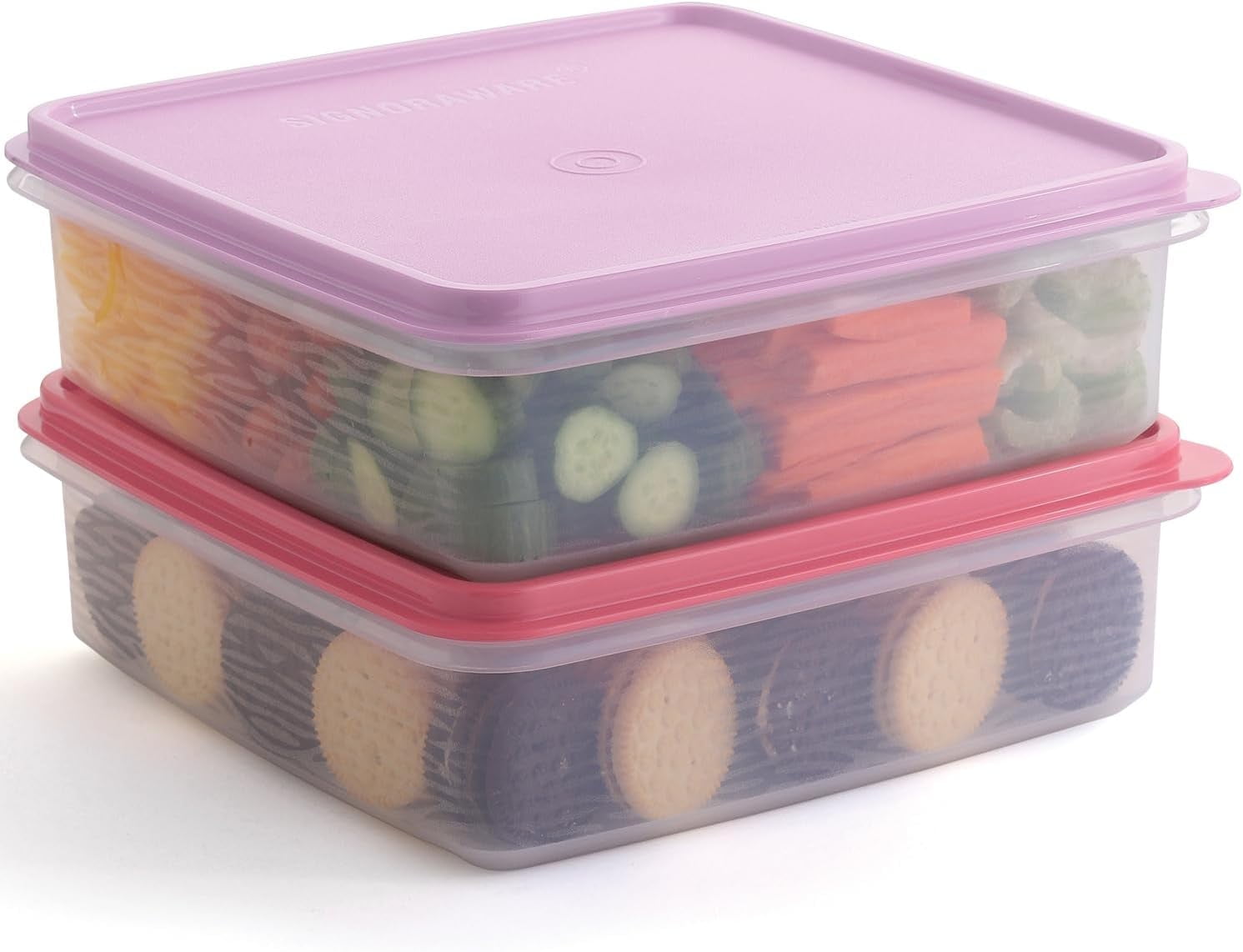 Plastic Storage Containers with Lids – 2-Pack 3L Cupcake Carrier ...