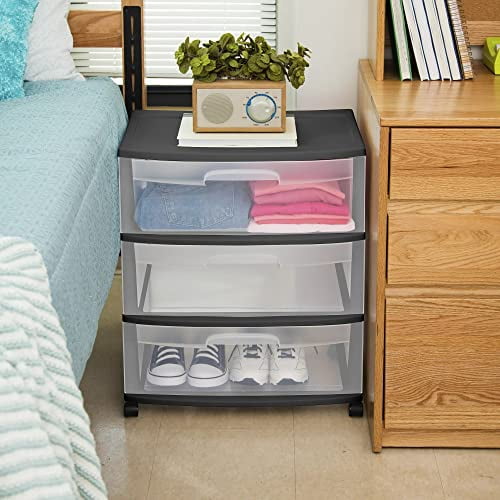 Plastic Storage Drawer Cart, Medium Home Organization Storage Container ...