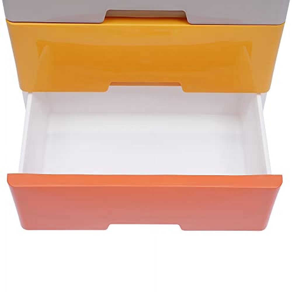 Plastic Storage Drawers, 5 Layer Plastic Drawer with Wheels, Closet ...
