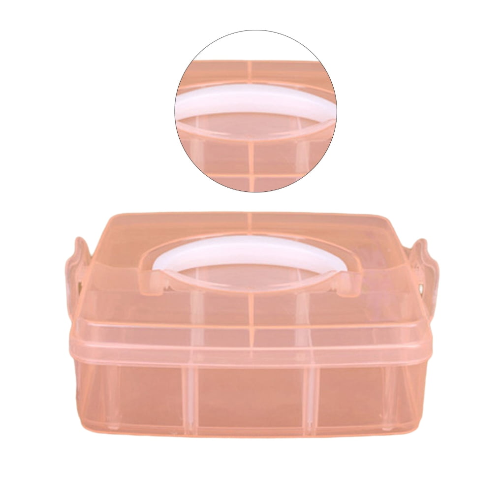 Plastic Storage Jewelry Box Multi Compartment Adjustable Container for ...