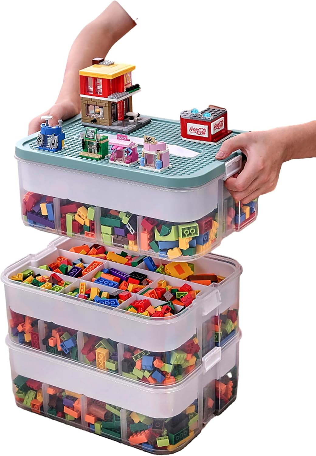 Plastic Storage Organizer for Lego Box Kids Child Toy Stackable ...