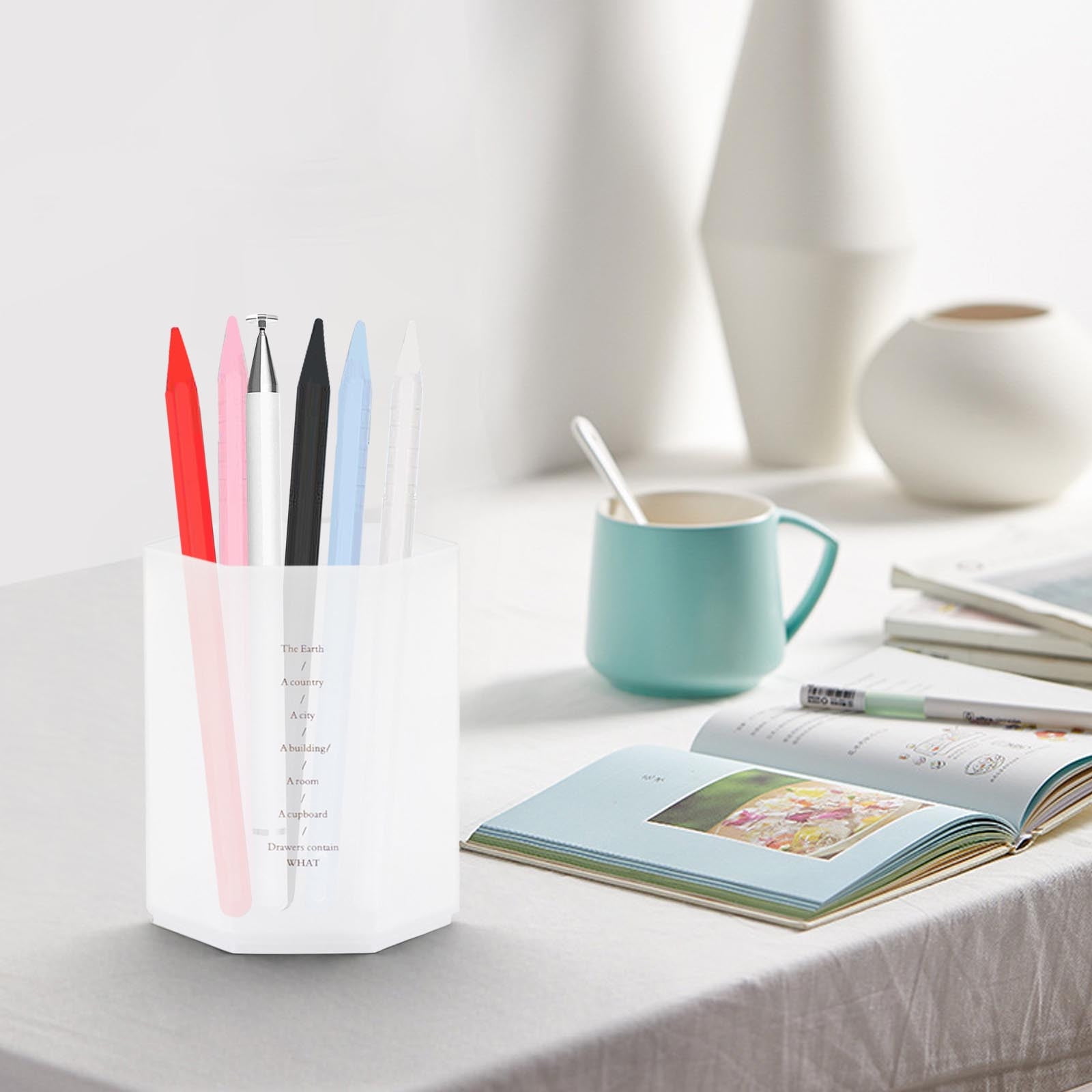 Plastic Storage Pen Box Organizer | Desktop Office Student Stationery ...