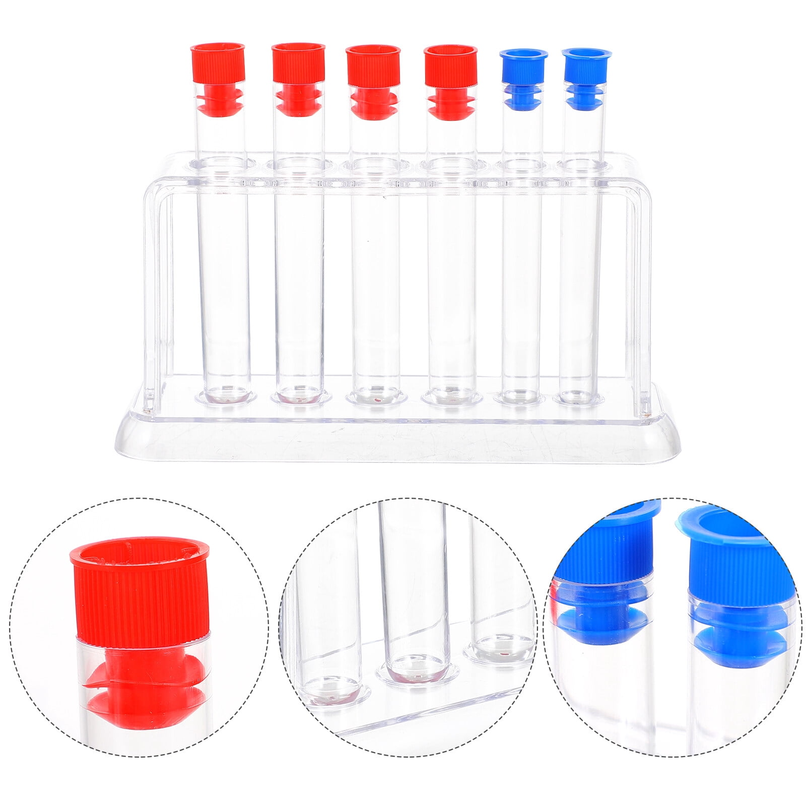 UEETEK 1Set Laboratory Plastic Tube Rack with Test Tubes Corrosion ...