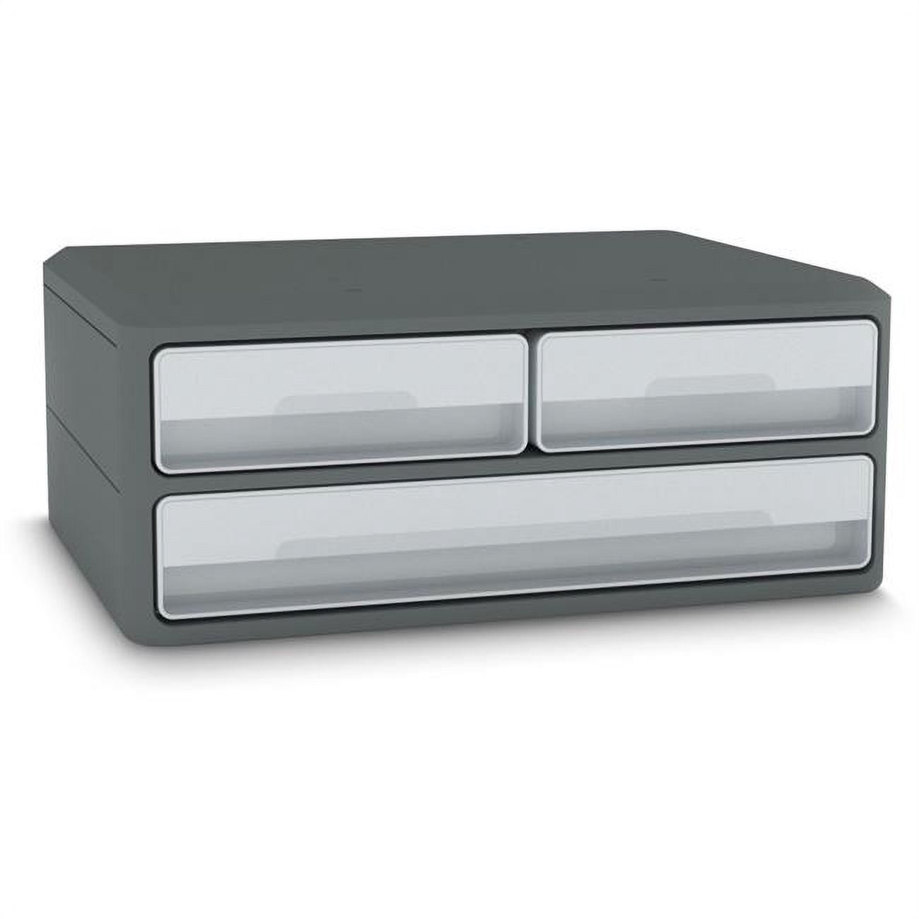 Plastic Storage Station Cube 3 Drawer Organizer, Gray - Walmart.com