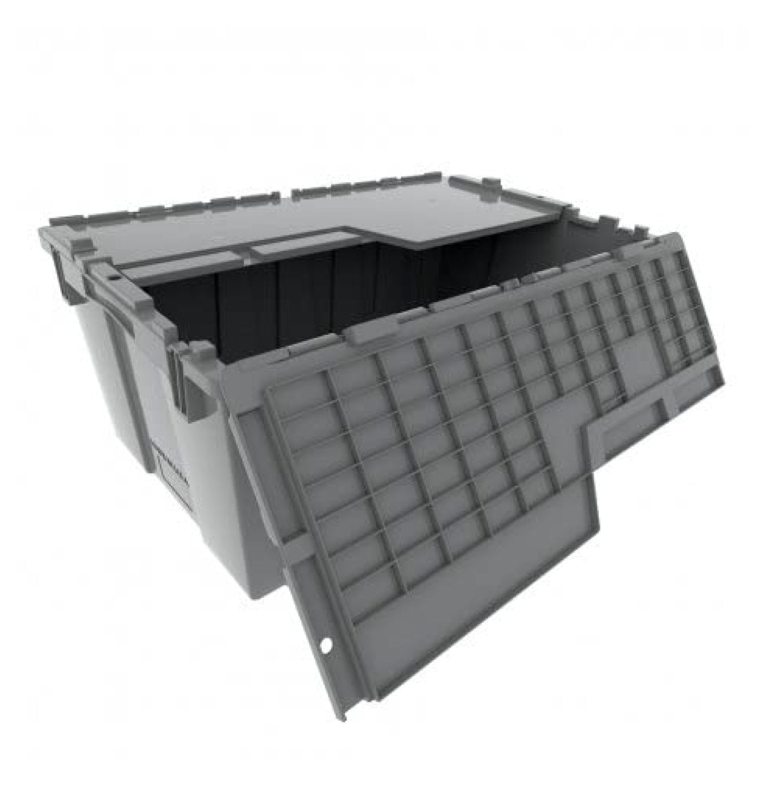 Plastic Storage and Distribution Container Tote with Hinged Lid - 6 ...
