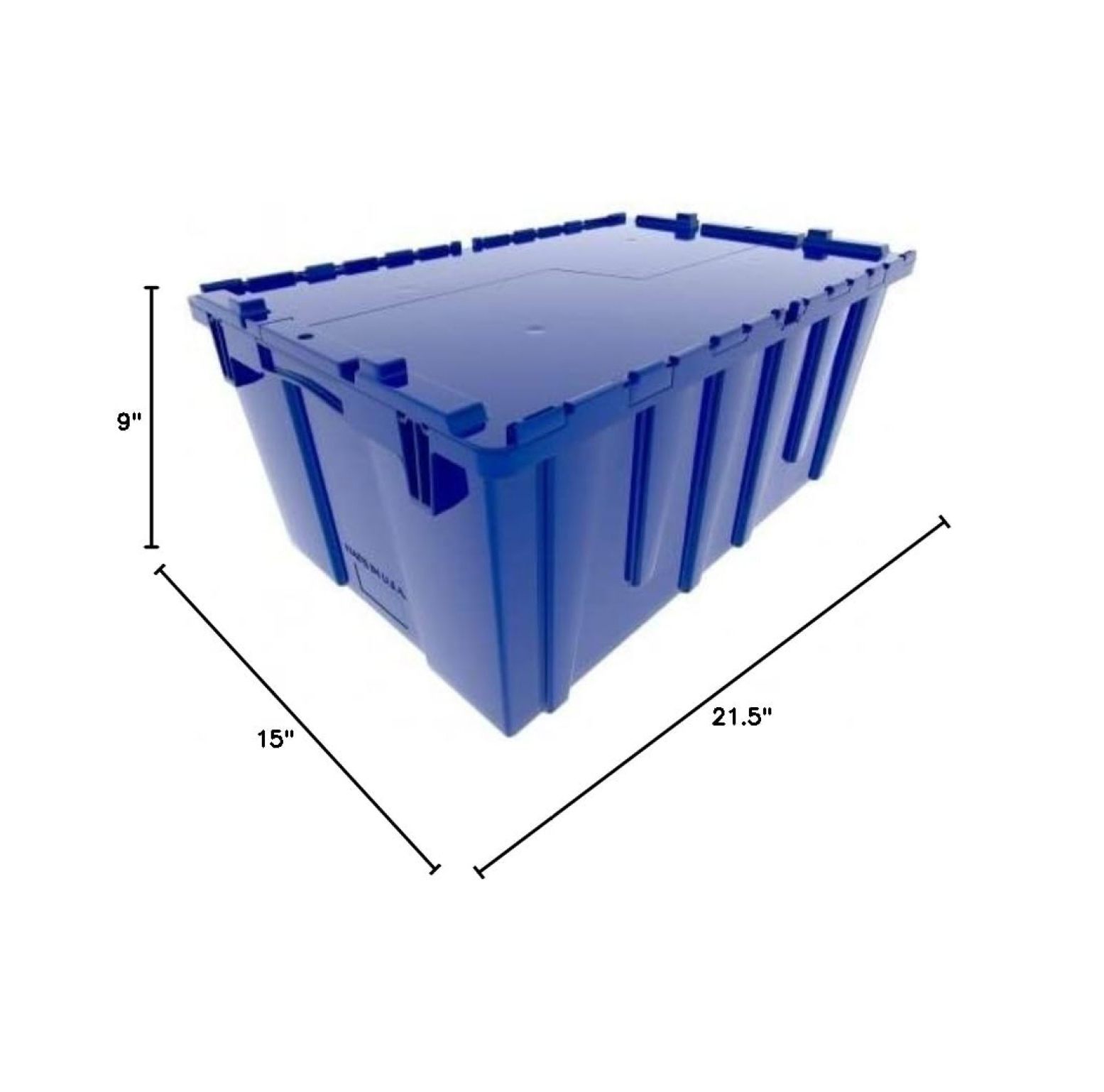 Plastic Storage and Distribution Container Tote with Hinged Lid - 6 ...