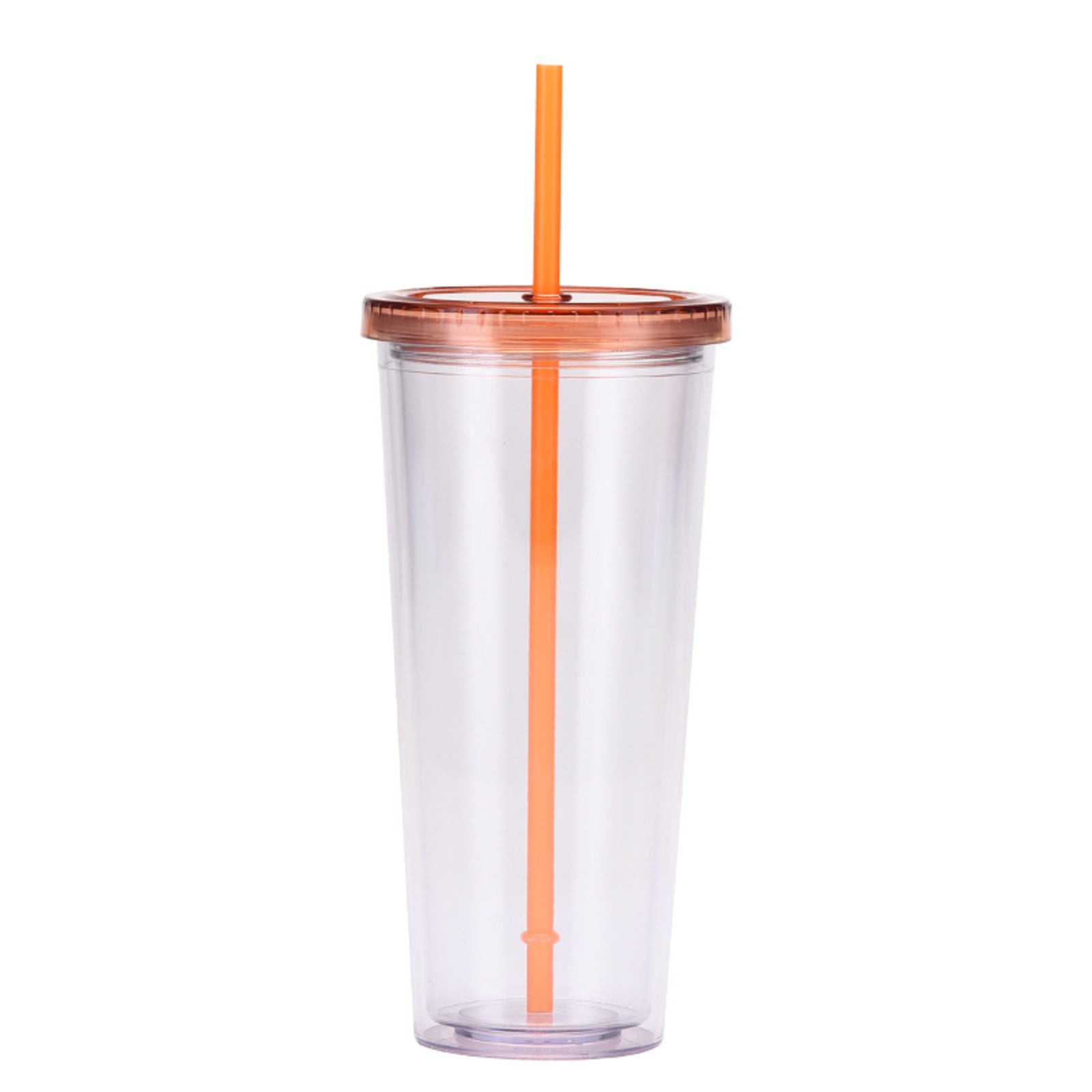 Plastic Straw Cup 24 Ounces Clear Tumbler with Lid Reusable Cold Drink ...