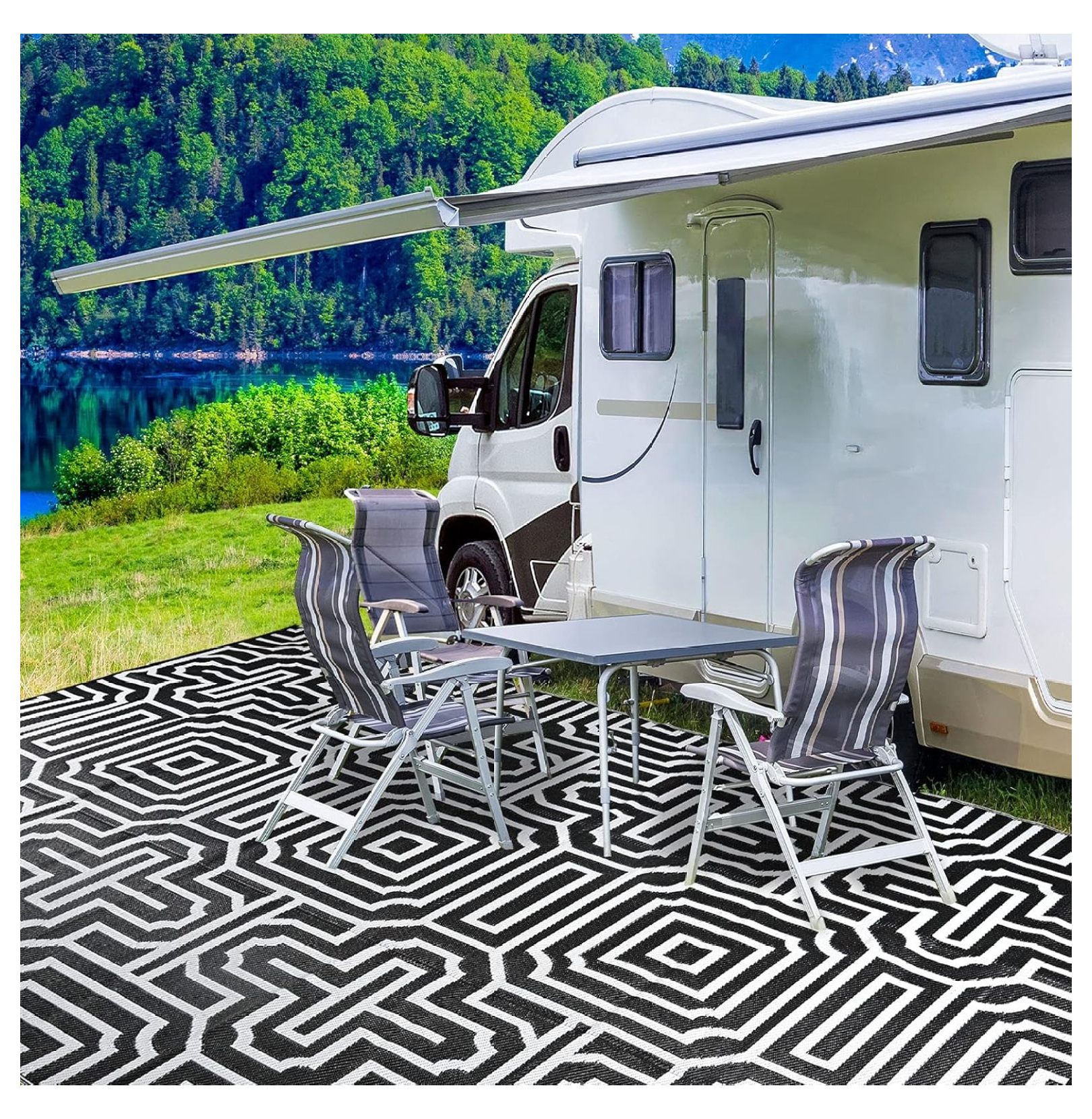 Plastic Straw Rug, Patio Rug Outdoor,RV Rug ,Reversible mats, Large ...