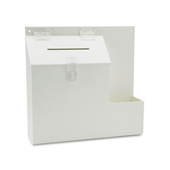 Plastic Suggestion Box with Locking Top, 13.75 x 3.63 x 13, White ...