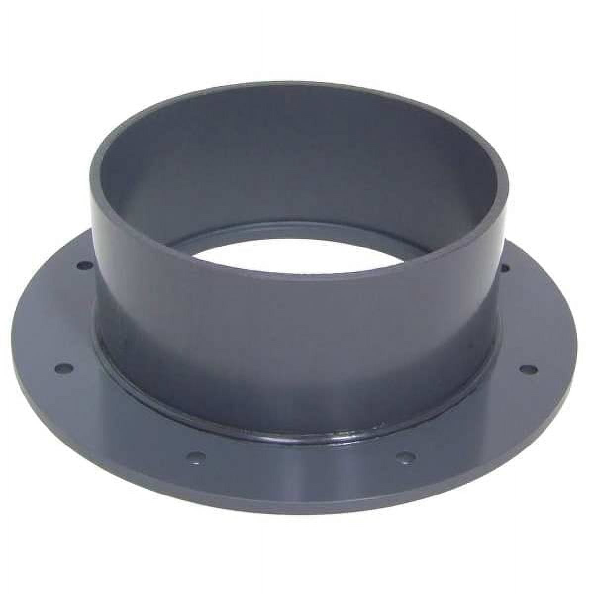 Plastic Supply Flange Adapter, 6 in Duct Dia, Type I PVC, 10" L, 3-1/4 ...