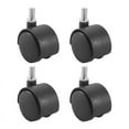 Plastic Swivel Caster 8mm Screw Stem 1.5-inch Dia Wheel 4 Pcs Black ...