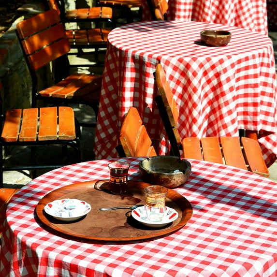 Plastic Table Cloth, 310 Ft X 54 In Disposable Tablecloth Red and White ...