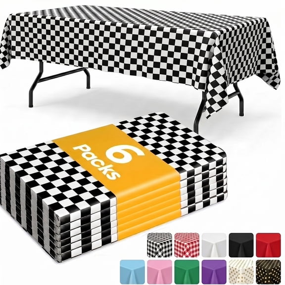 Plastic Table Cloth 10 Pack, 54 x 108 Inch Disposable Table Cloths for ...