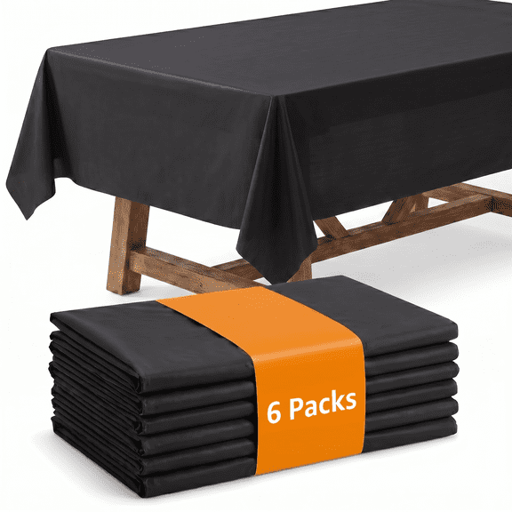 2-Pack Purple and Gold Plastic Tablecloth, 54 x 108 Inch Rectangular ...