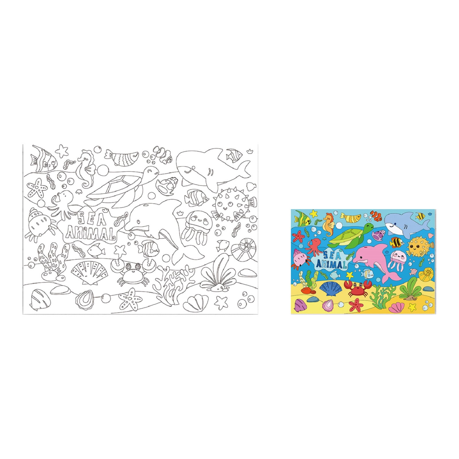 Plastic Table Cloth Disposable Table Cloth Giant Farm Coloring Poster ...