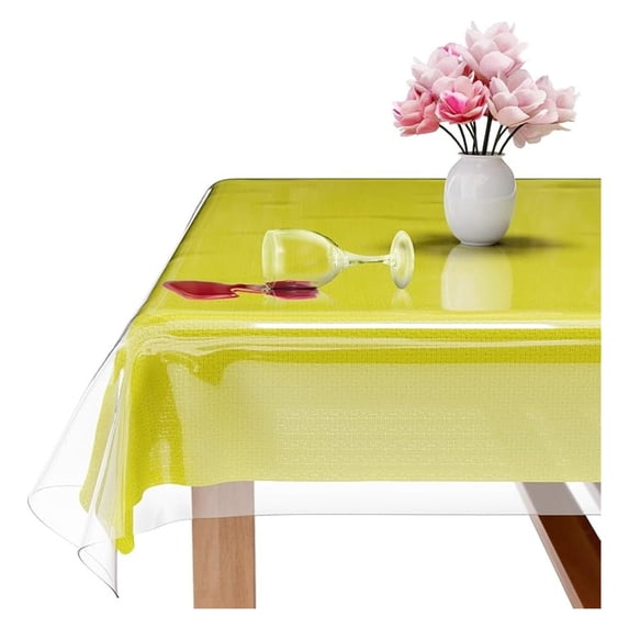 Plastic Table Cover Transparent 54 x 78 Inch Waterproof, Stain-Proof ...