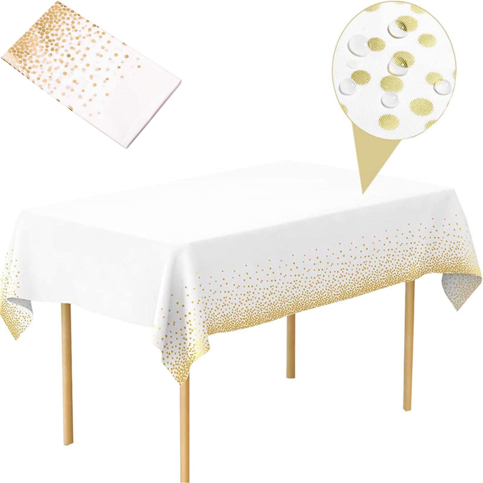 Plastic Tablecloths Gold Dot Disposable Table Cover - Walmart.com