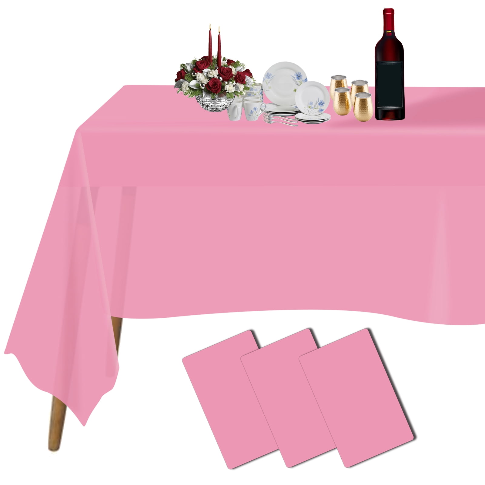 Plastic Tablecloths for Rectangle Tables 3 Pack 54