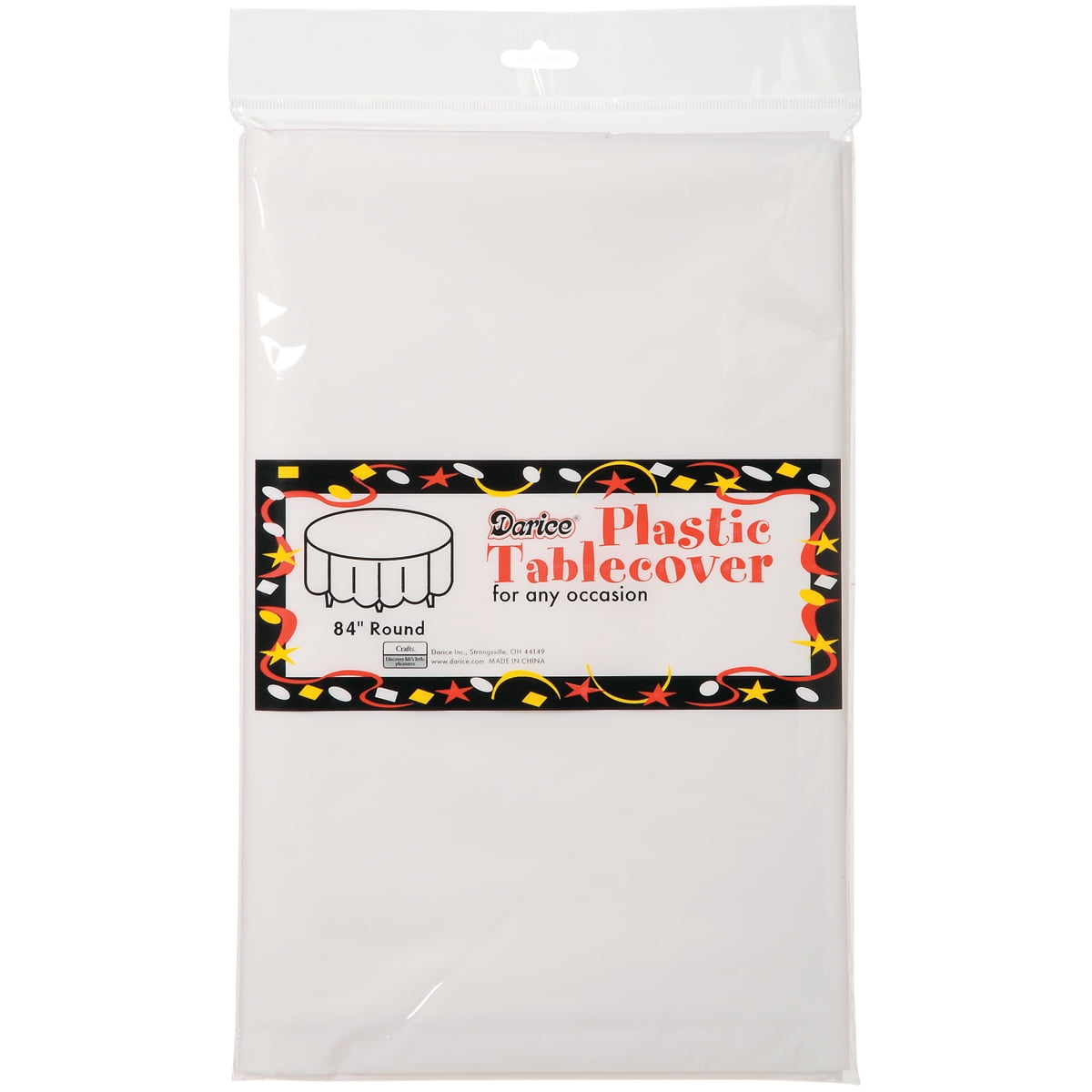 Plastic Tablecover 84" Round-White - Walmart.com