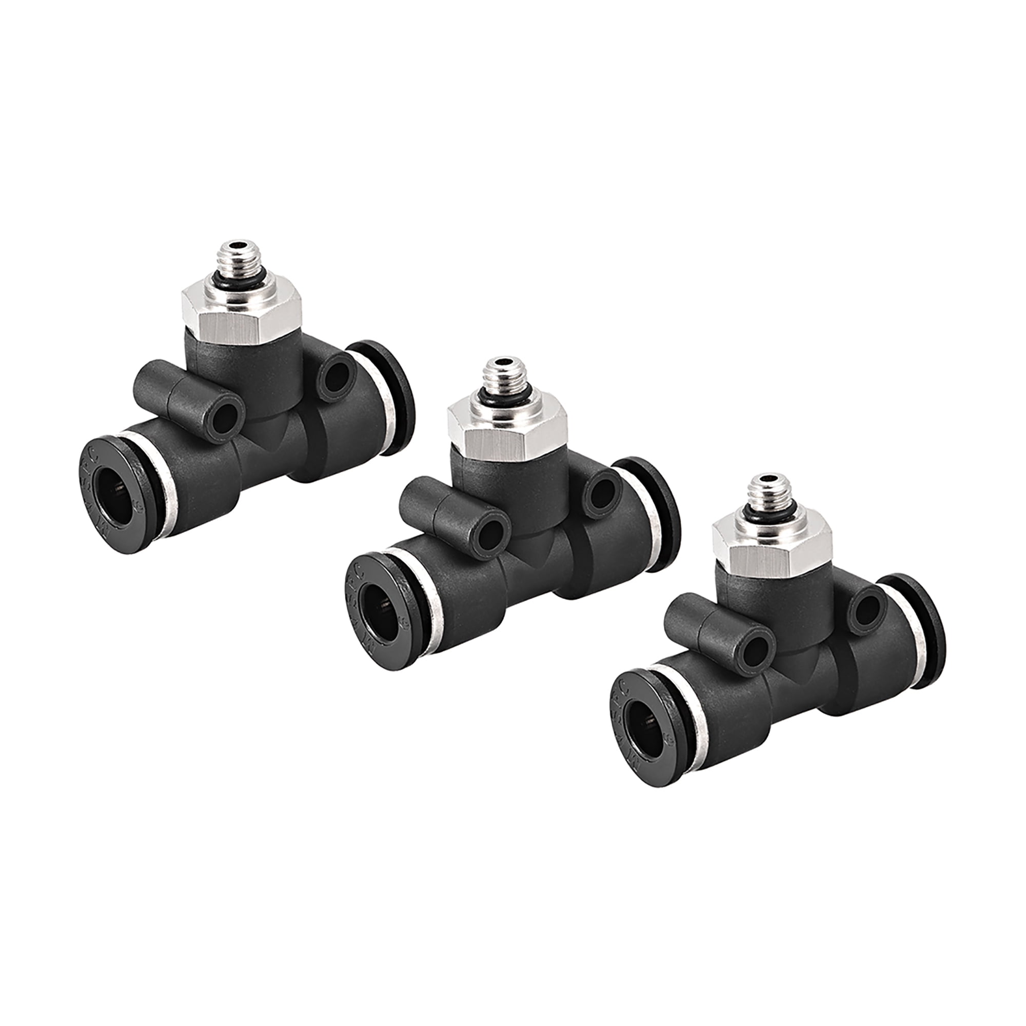 Plastic Tee Push To Connect Tube Fittings,6mm Tube OD x M5 Male Thread Push Lock 3pcs - Walmart.com