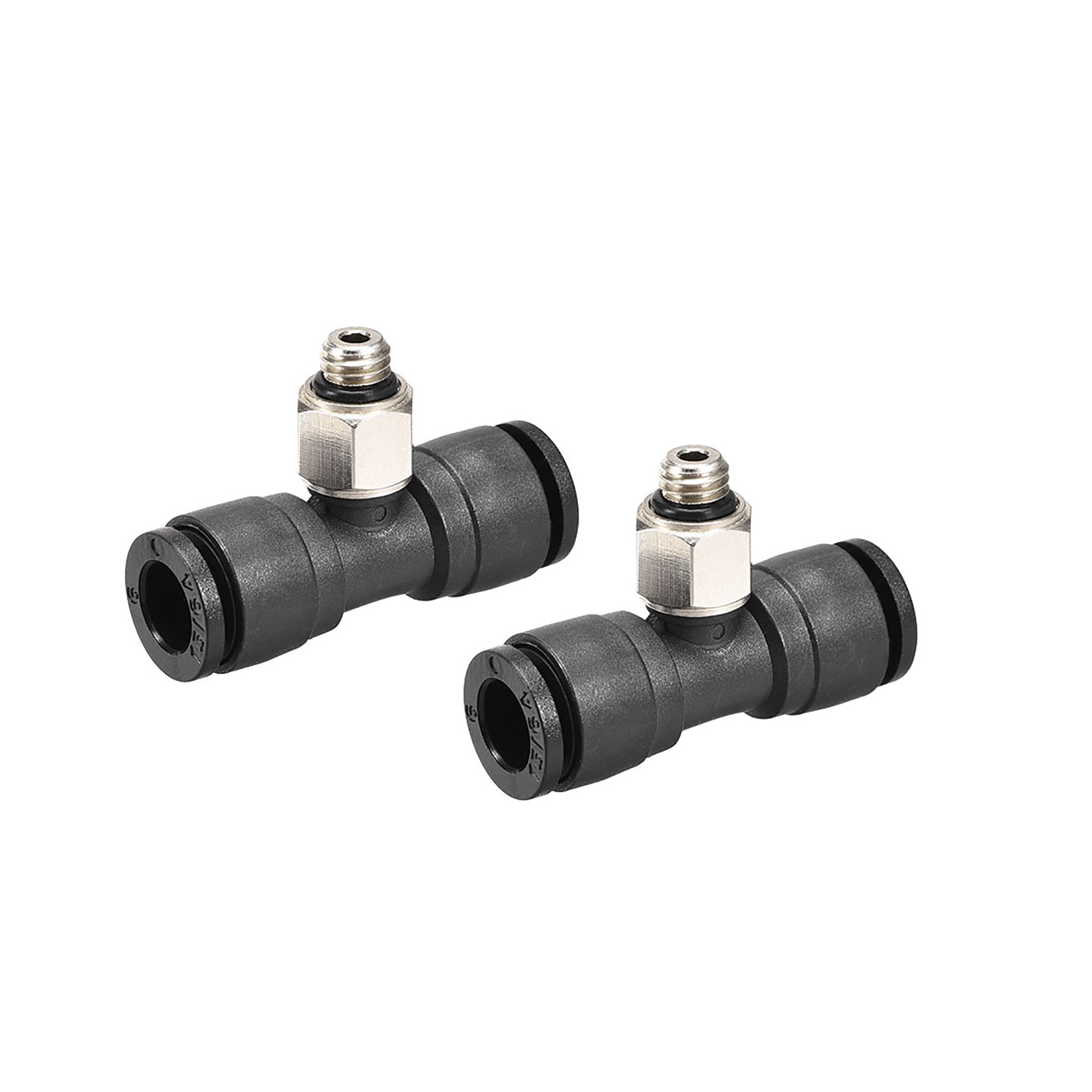 Plastic Tee Push To Connect Tube Fittings,6mm x M5 Male Thread Push Lock 2pcs - Walmart.com