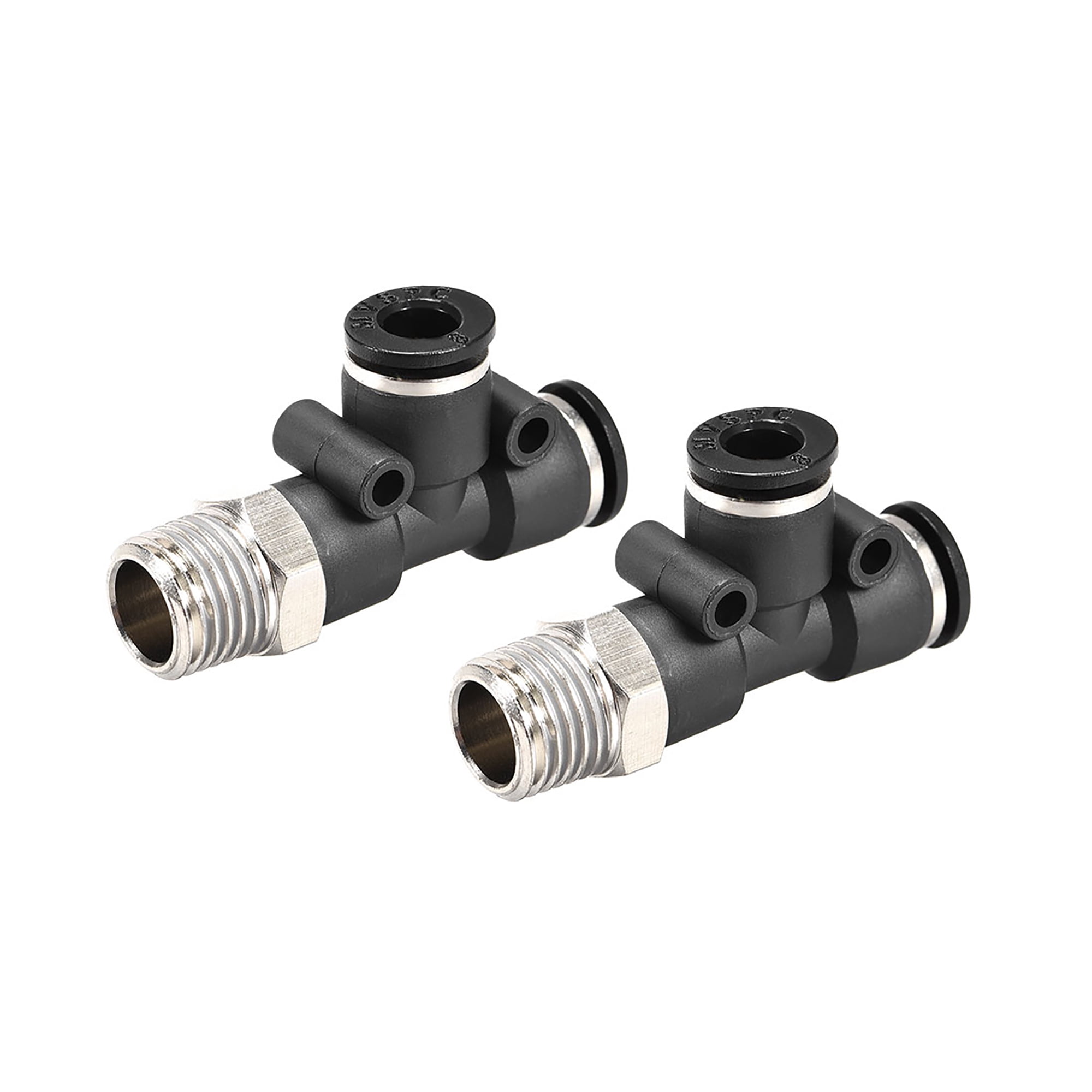 Plastic Tee Push To Connect Tube Fittings,6mmx 1/4NPT Male Thread Push ...