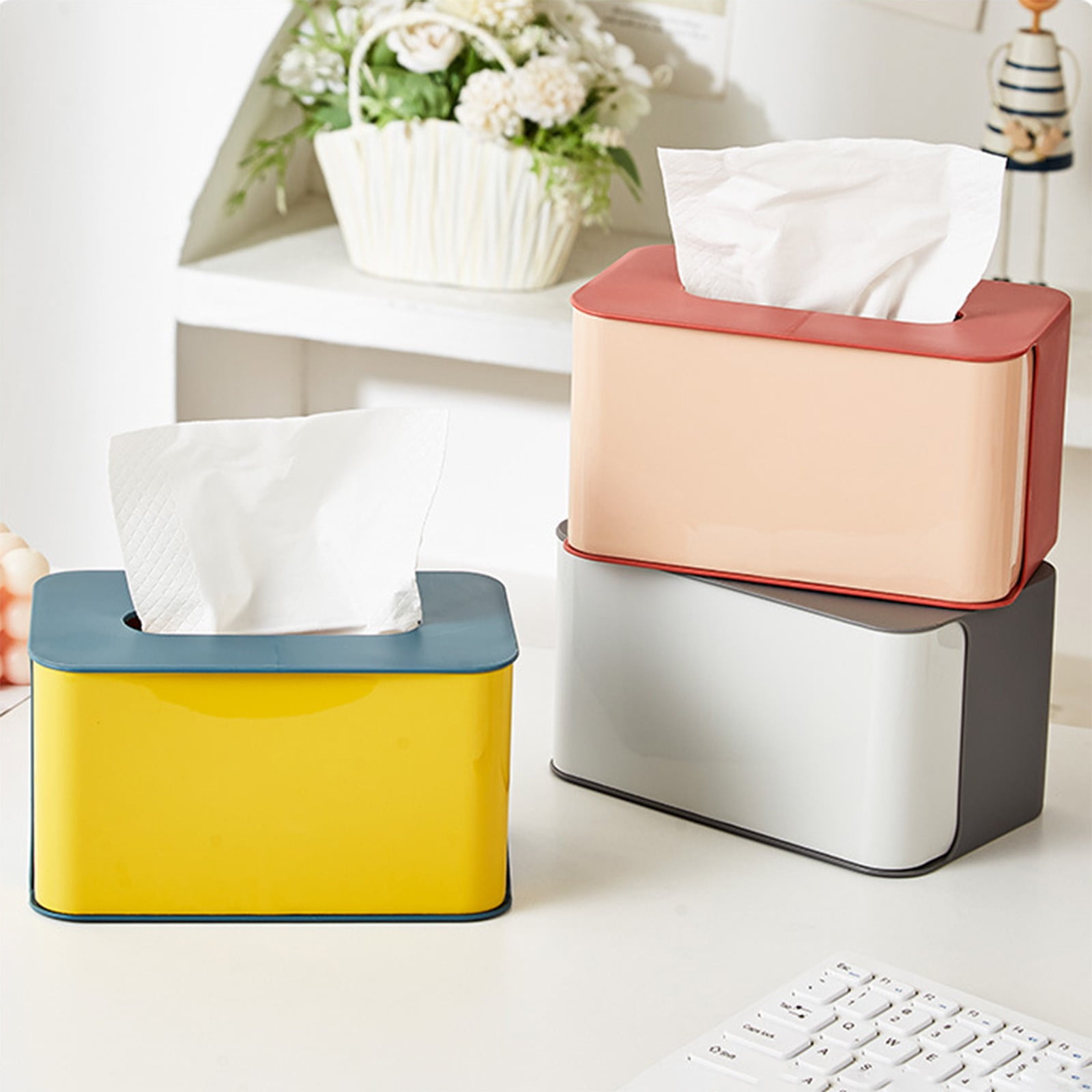 Plastic Tissue Box Cover | Decorative Tissue Holder for Bathroom ...