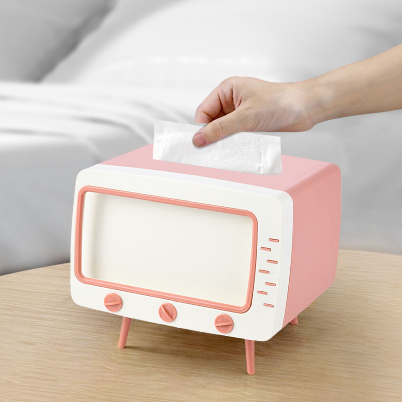 Plastic Tissue Box Cover with Phone Stand | TV Design | Fits 7.08x4 ...