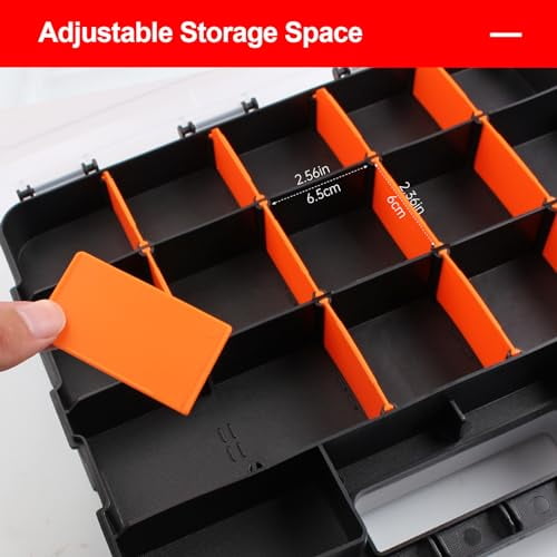 Plastic Tool Box,NOEAIKE Double Side Tool Organizer Small Parts Tool ...