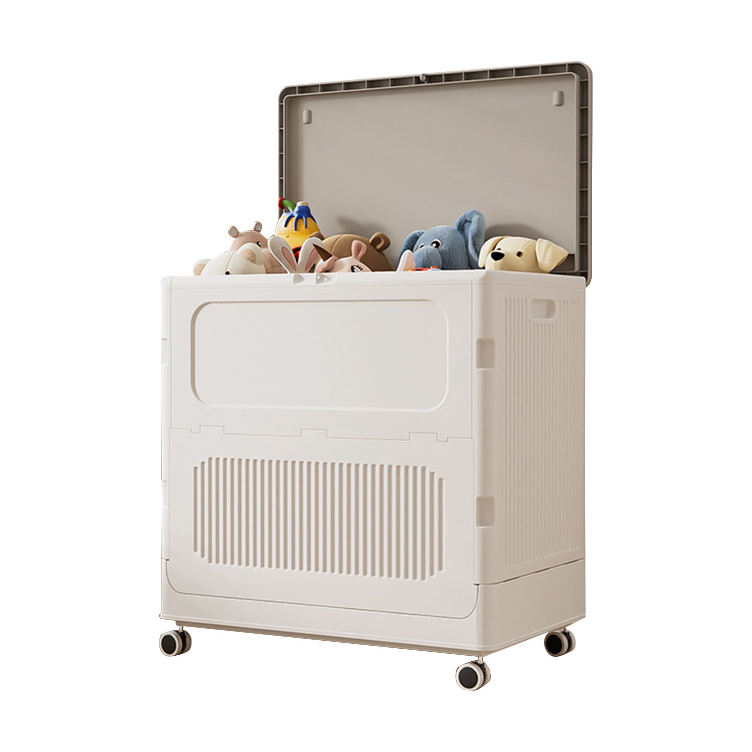 Plastic Toy Box Cart with Wheels,Plastic Storage Box,Sturdy Toy Storage ...
