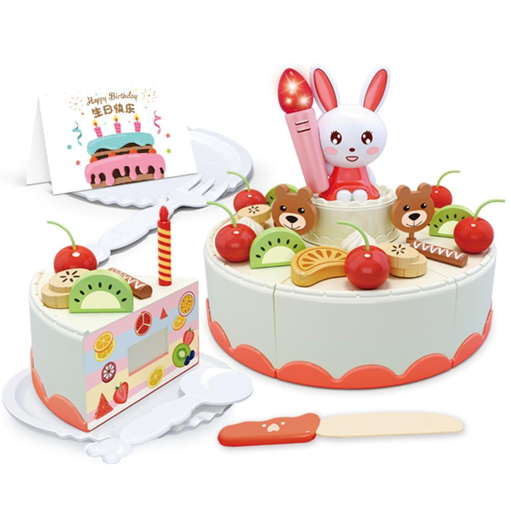 Plastic Toy Cake Set, 4 Cake Party Set For Pretend Toy Play Gift C7A7 ...