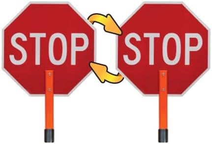 Plastic Traffic Sign: Stop/Stop Hand Paddles w/12" Handle - Walmart.com