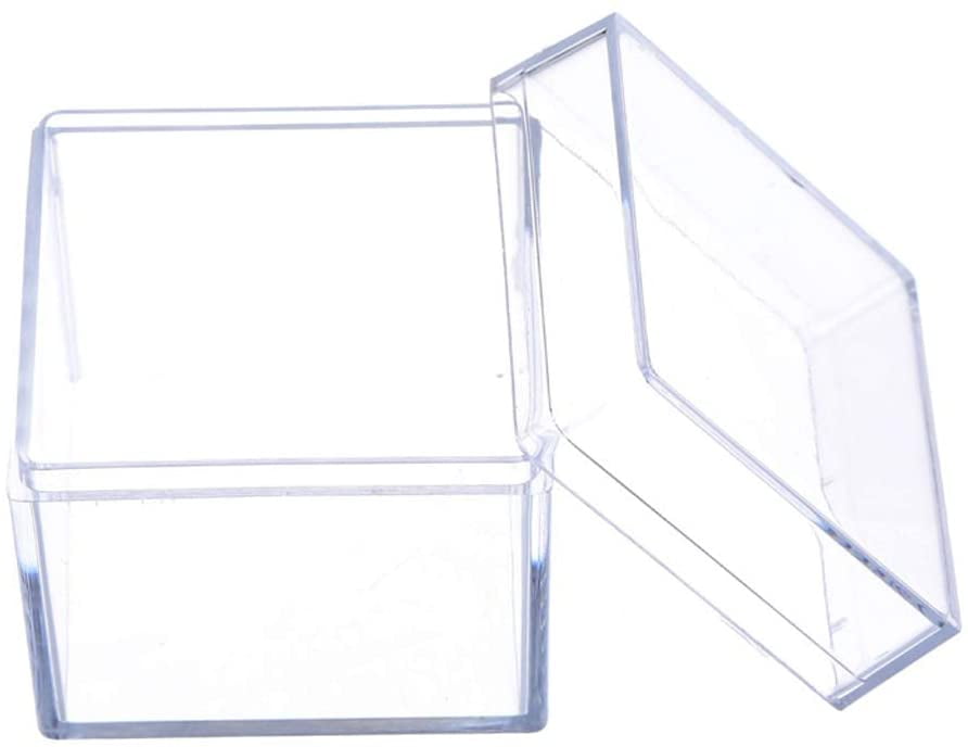 Plastic Transparent Box Square Candy Box Acrylic 5 Sided Jewelry ...