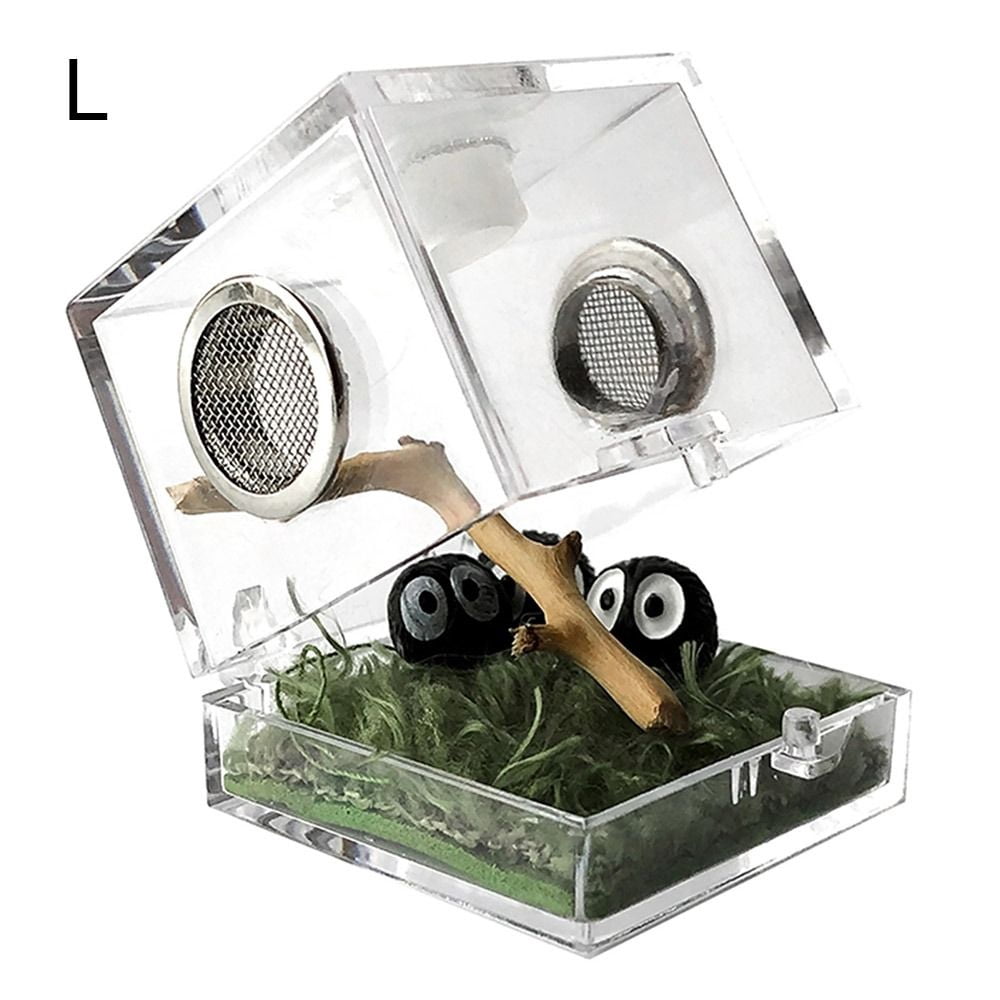 Plastic Transparent Jumping Spider Habitat Acrylic Breeding Box Cage ...