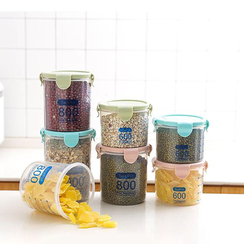 Plastic Transparent Sealed Containers Kitchen Food Cereal Beans Nuts ...