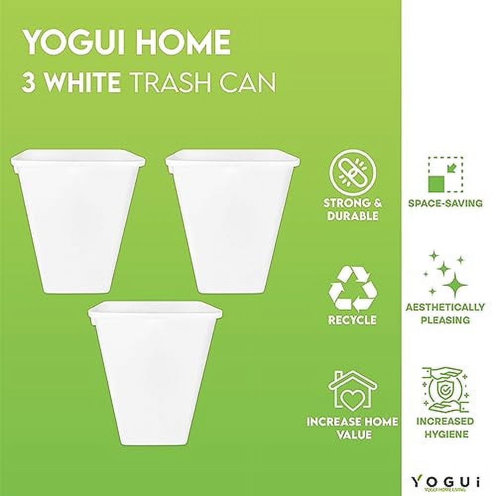 Plastic Trash Can - Indoor Garbage Bin for Kitchen, Home, Office and ...