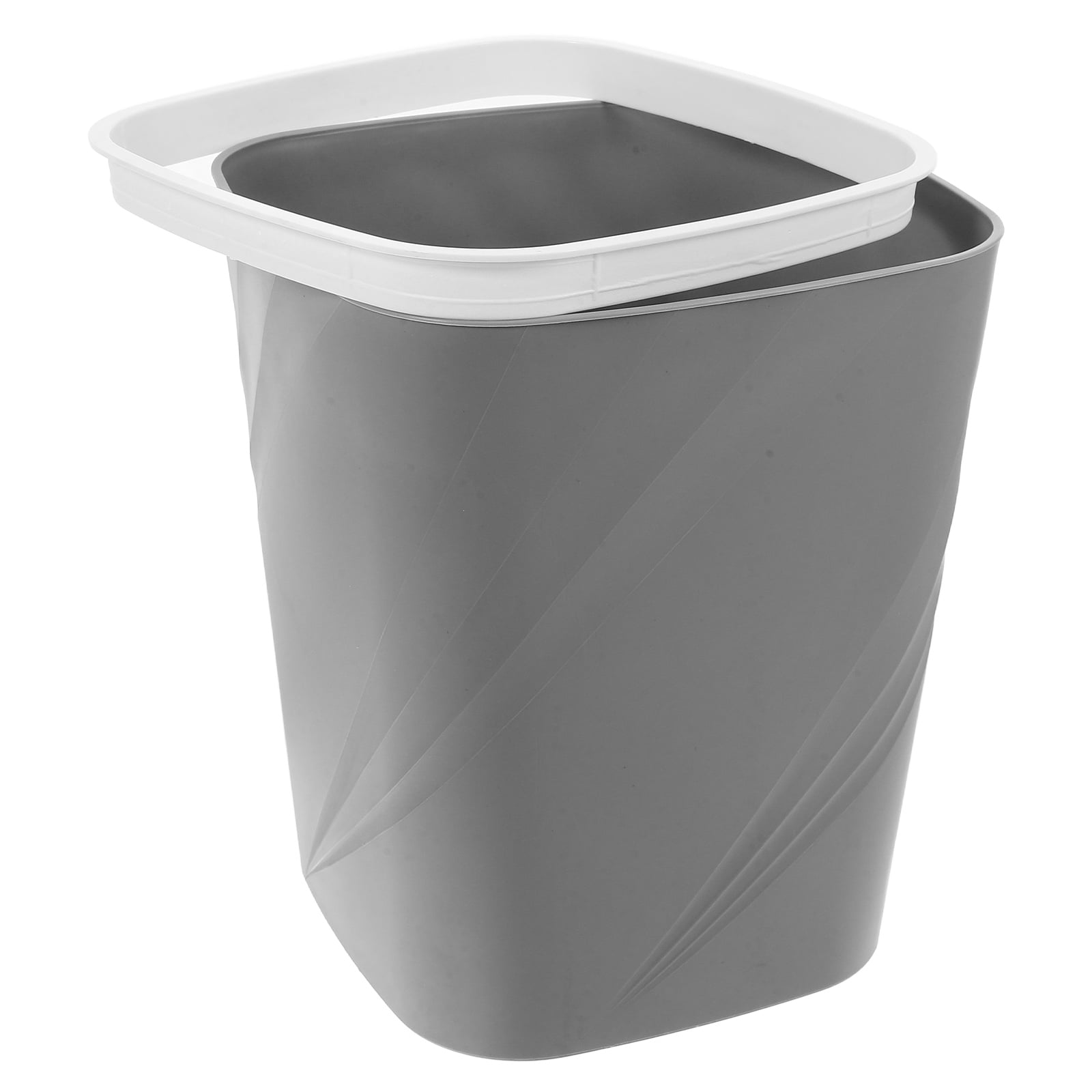 Slim Trash Can with Press Ring Design for Home Use Plastic Grey ...