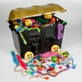 Large Plastic Treasure Chest Box with 500 Kids Classroom Items - Party ...