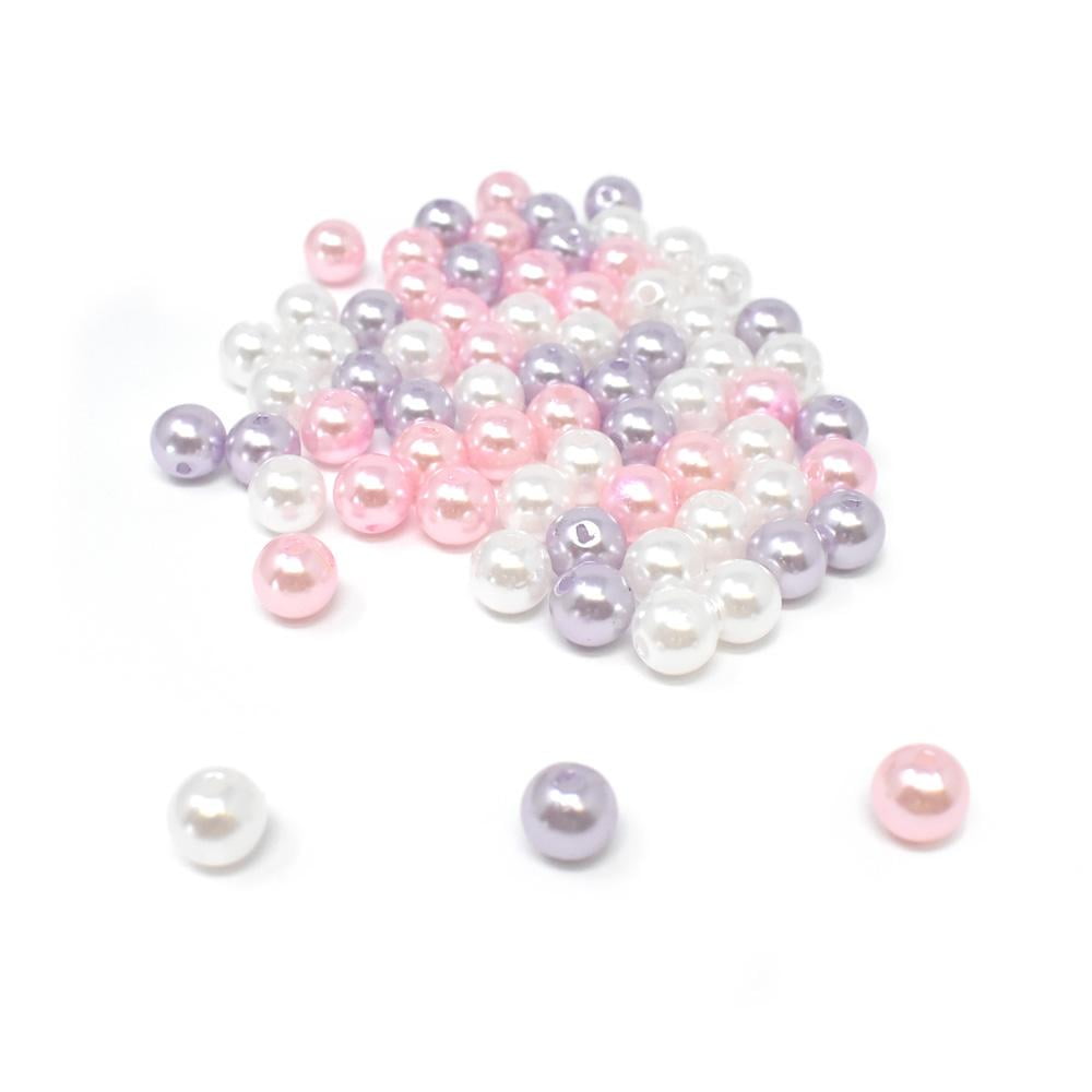 Plastic Tri-Color Pearl Beads, 10mm, 70-Piece - Walmart.com