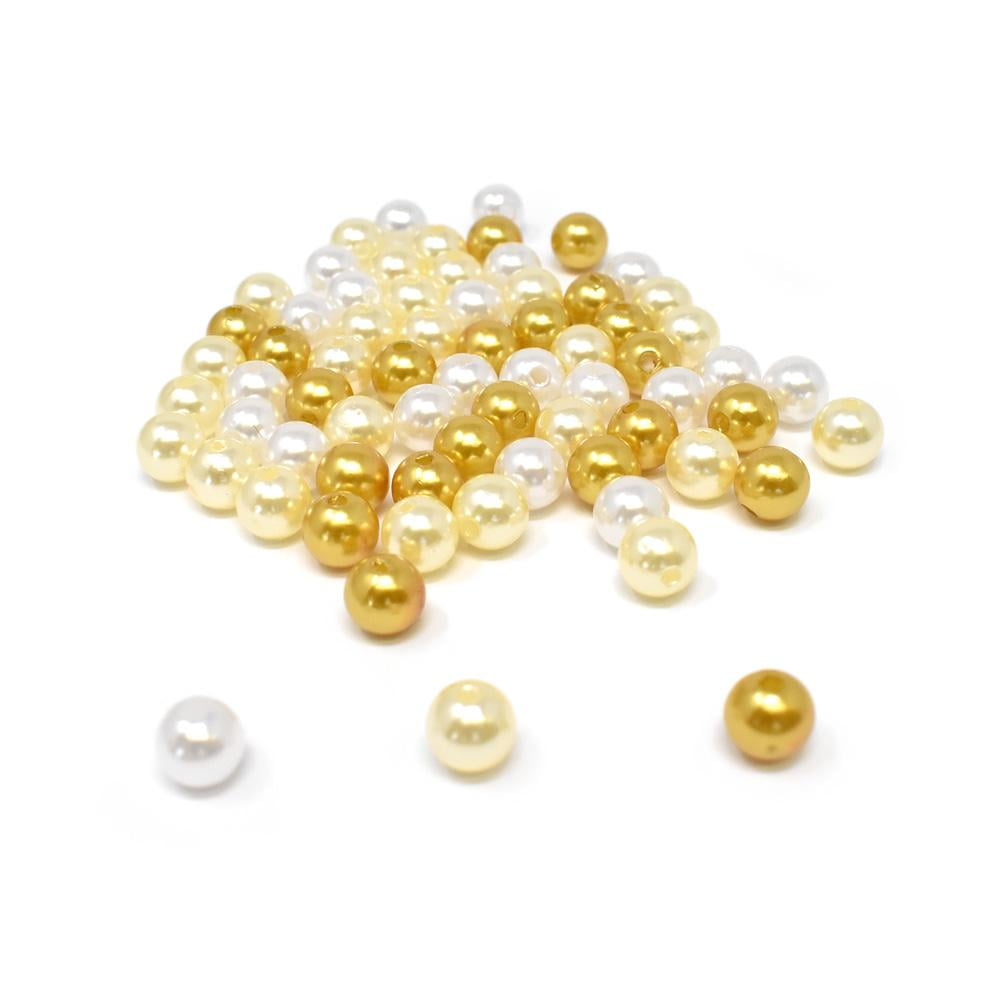 Plastic Tri-Color Pearl Beads, 10mm, 70-Piece - Walmart.com