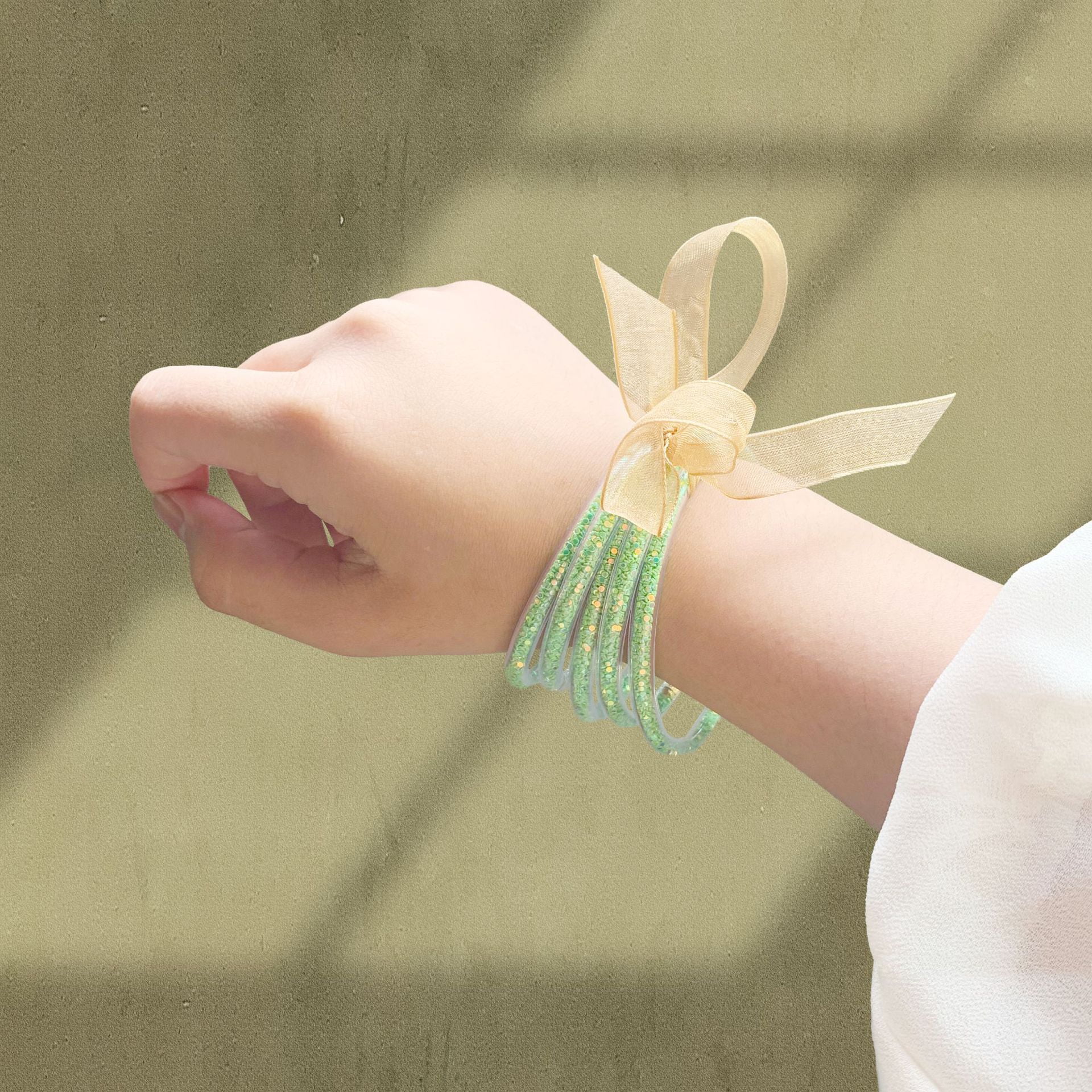 Plastic Tube Gold Powder Particles Sequins Five Bracelets - Walmart.com