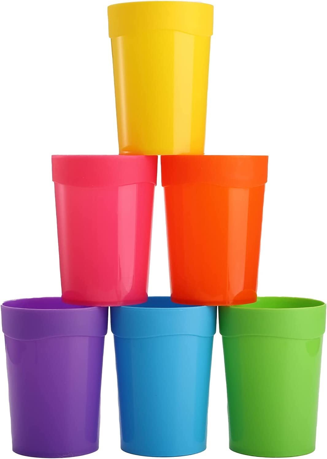 Plastic Tumblers Reusable Plastic Drinking Cups, Set of 12 Unbreakable ...