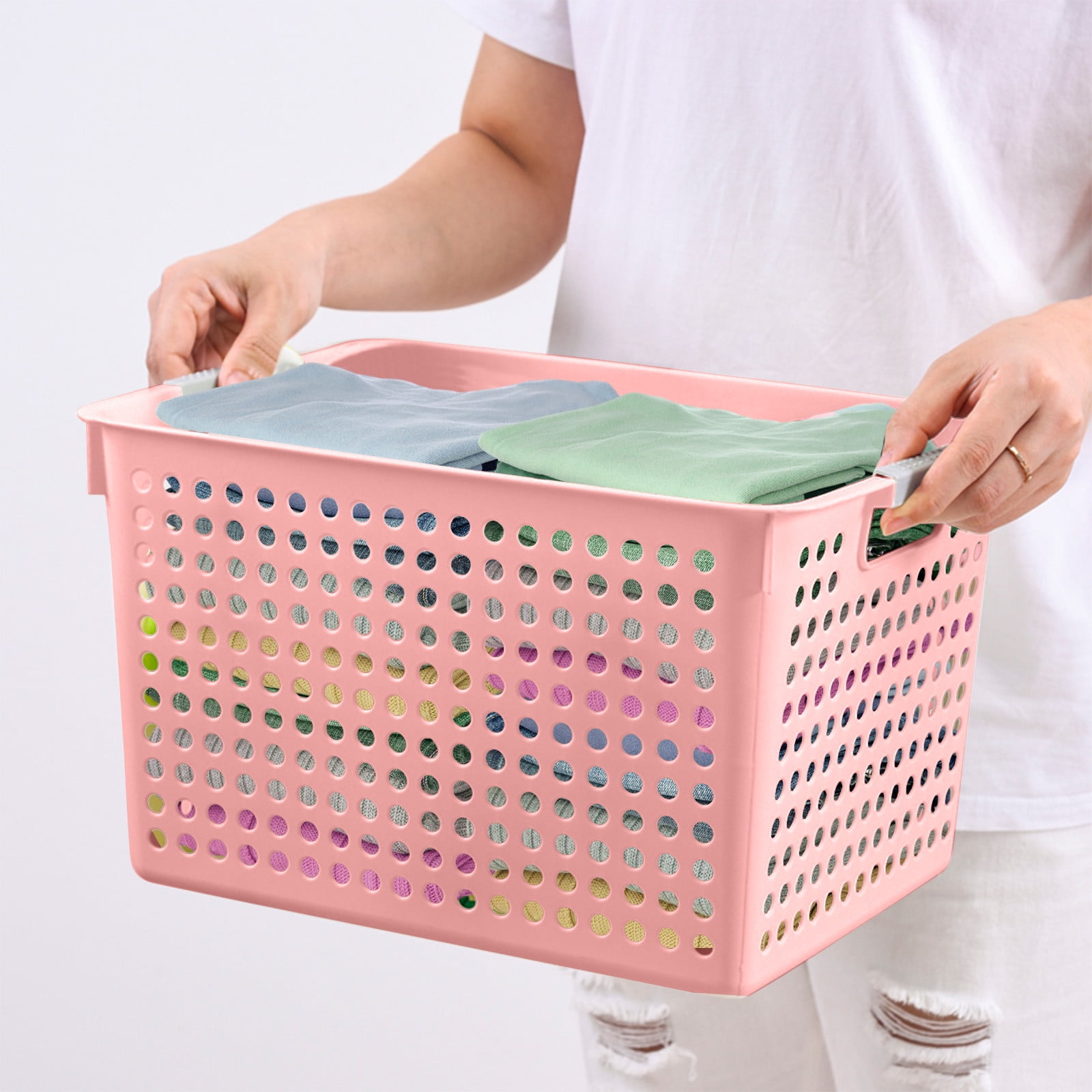 Plastic Turn in Paper Trays for Classroom, Colorful Storage Bin Basket ...