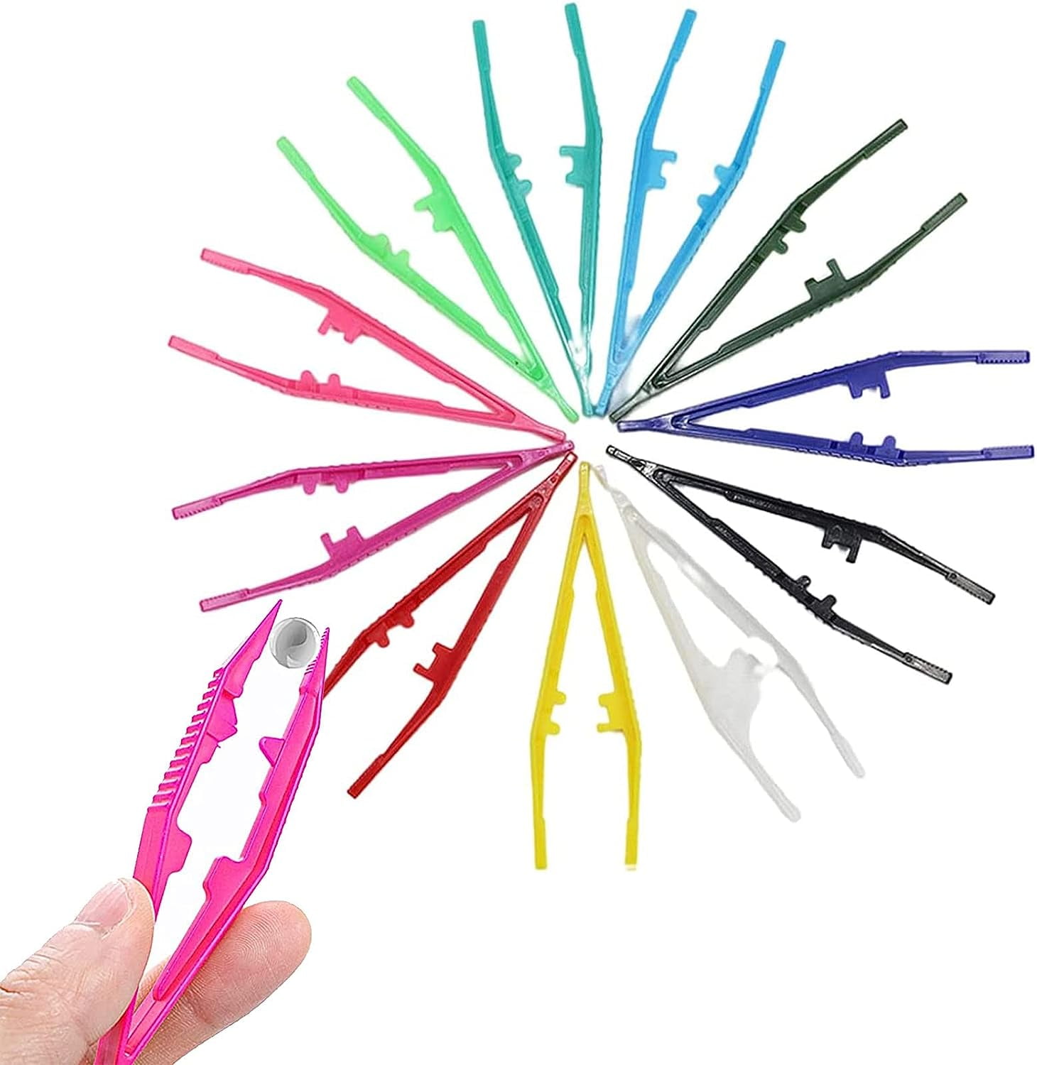 Plastic Tweezers 20 Pcs Tweezers Colourful Plastic Tweezers Non-Slip ...