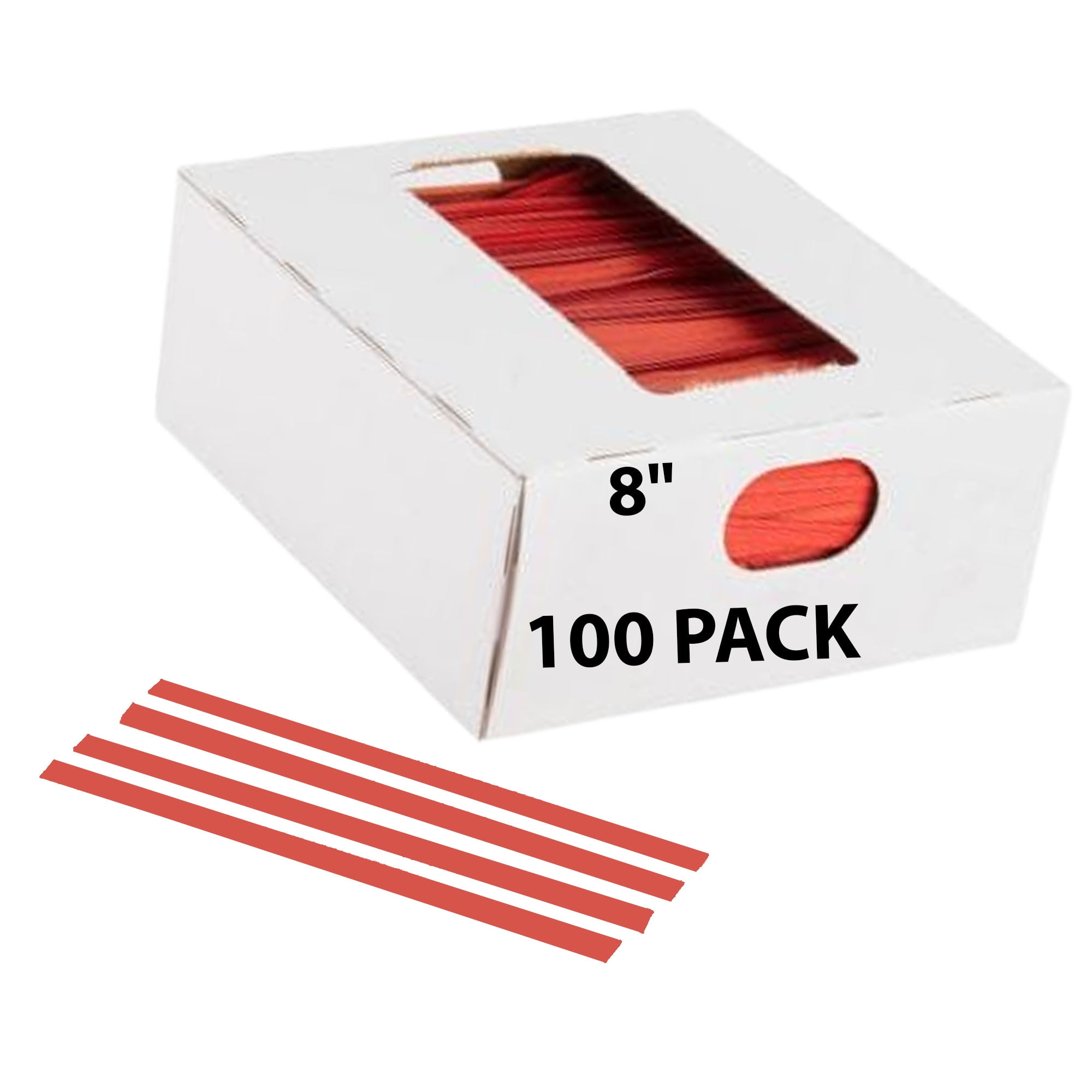 Plastic Twist Bag Ties 8"-Red-(100Pcs) Reusable Twist Ties for Multiple ...